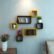 Wall Shelves India - 6 Wall Shelves Set - Brown Yellow