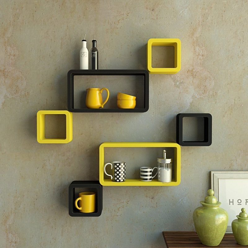 Decornation Wall Shelves Rack Set 6 Cube Rectangle Shelves