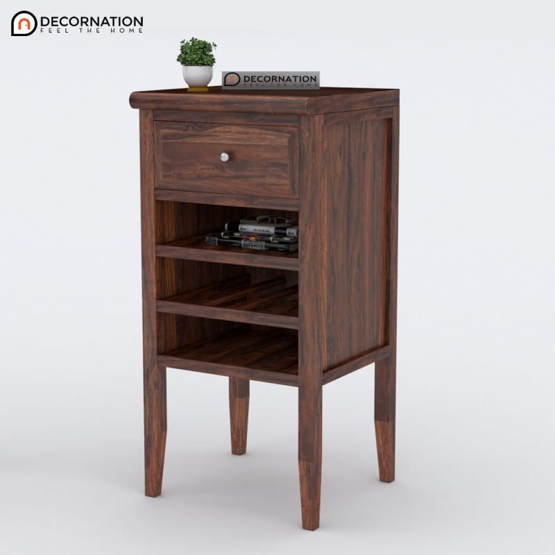 Clio Wooden Storage Bar Cabinet with 1 Drawer and 3 Shelfs - Brown ...