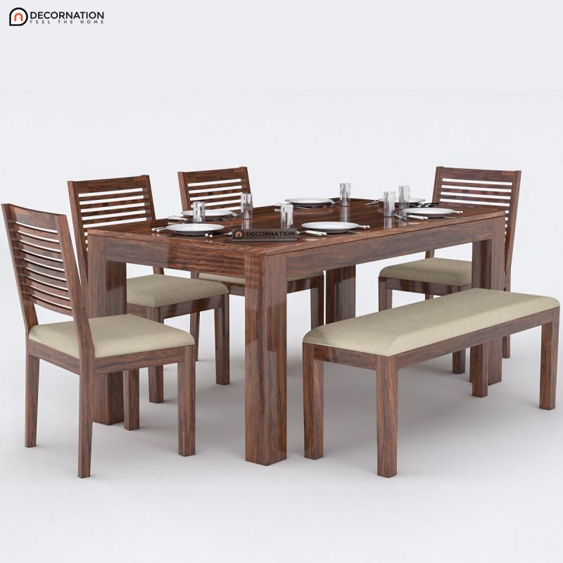 Blankenberge Wooden 6 Seater Dining Table Set - Decornation