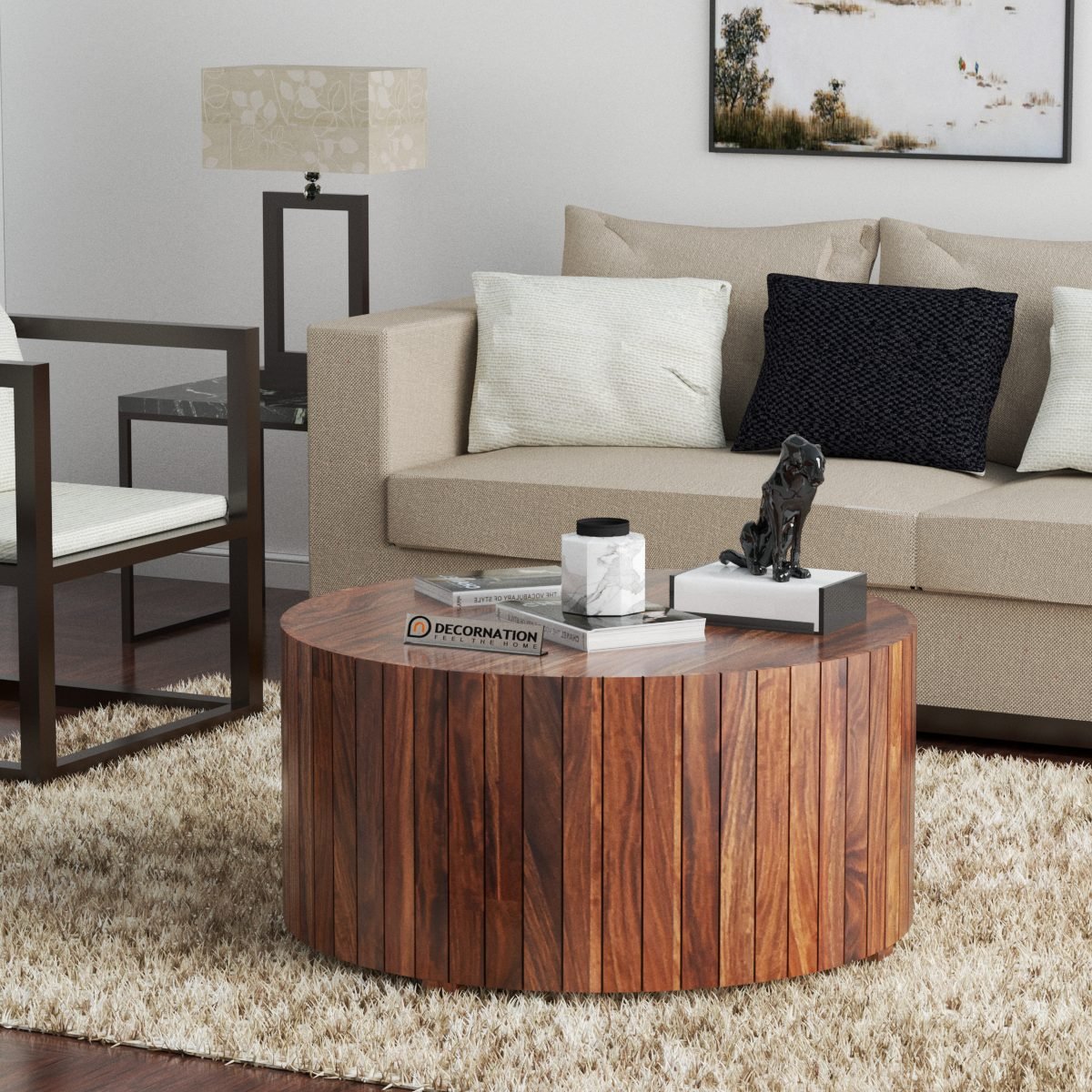 Coventry Square Wooden Coffee Table - Brown - Decornation