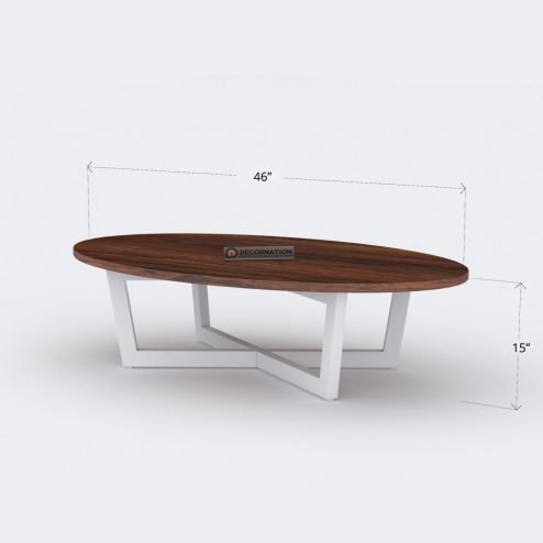 Preston Oval Top Wooden Coffee Table - Decornation