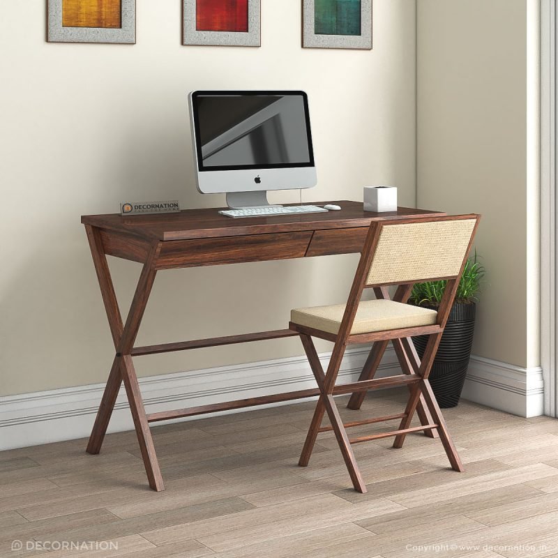 Osiries Wooden Double Drawer Computer Table - Decornation