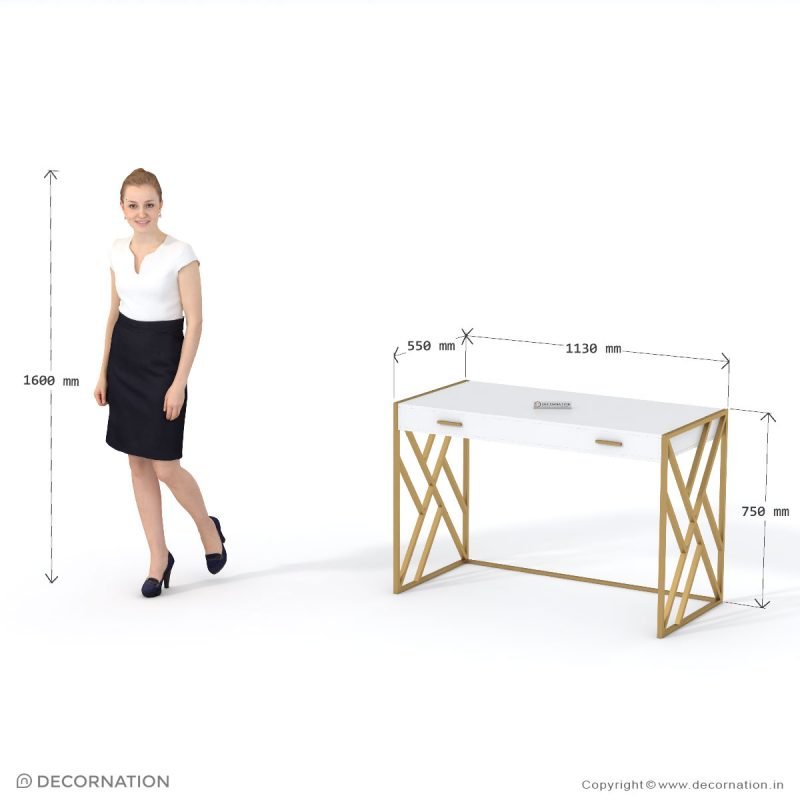 Evelyn Solid Wood 3 Drawer Study/Computer Table - Decornation