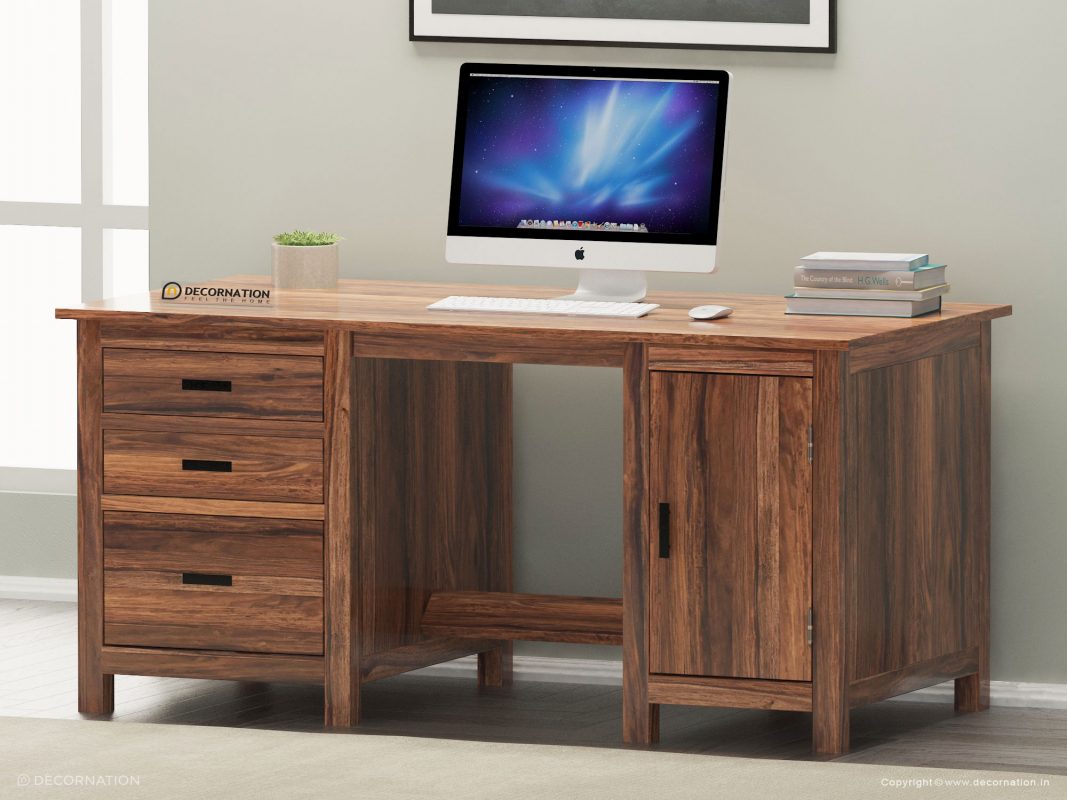 Eira Wooden Storage Executive Office Table - Decornation