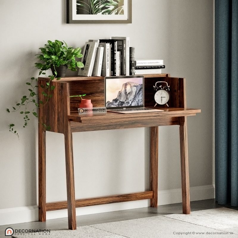 Stella Solid Wooden Storage Computer Table - Decornation