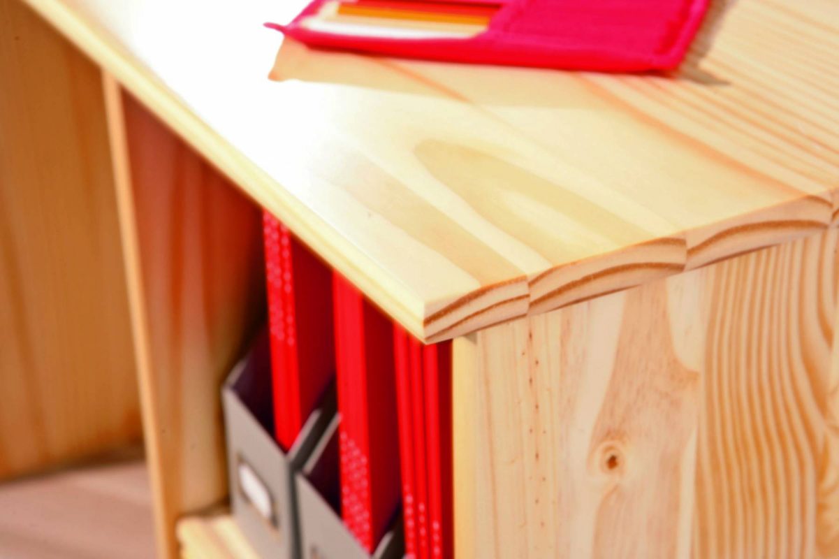 Solid Pine Computer Table with Storage | DecorNation