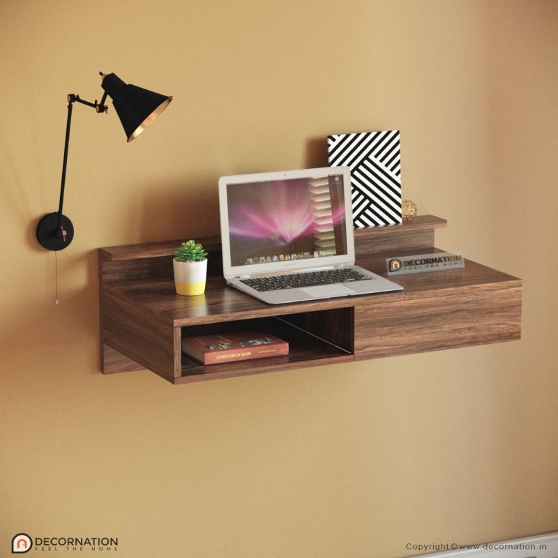 Taurus Wall Mounted Computer Table with Storage - Decornation