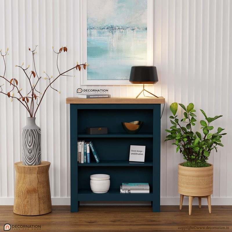 Haruko-solid-wood-small-wide-bookcase - Decornation