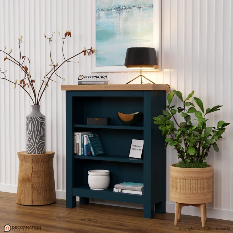 Haruko-solid-wood-small-wide-bookcase - Decornation